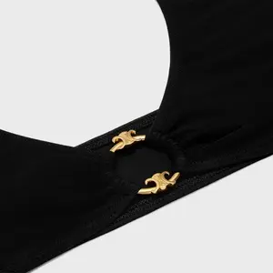 Celine Triomphe Triangle Top In Matte Jersey