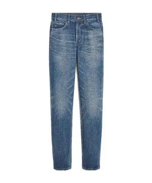 Celine Slim Jeans In Dark Union Wash Denim - Blue
