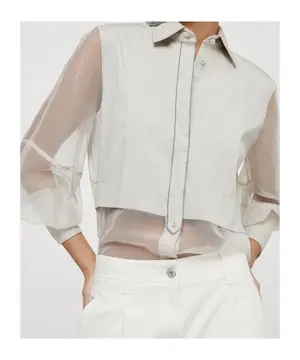 Brunello Cucinelli Embellished Long-sleeved Shirt