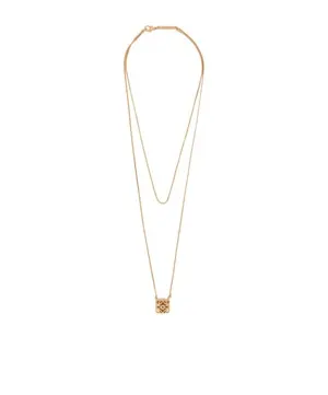 Loewe Anagram Bombe Double-chain Necklace - Gold