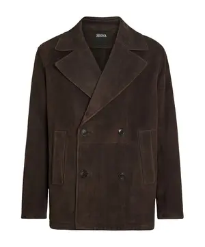 Zegna Shearling Wool Peacoat