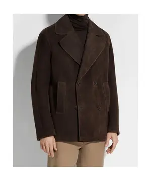 Zegna Shearling Wool Peacoat