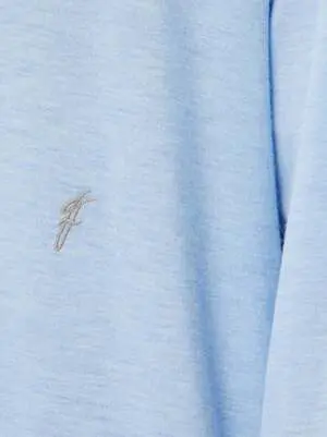 FERRAGAMO Logo-embroidery Long Sleeved Shirt - Blue