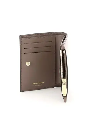 FERRAGAMO A Half-fold Wallet Decorated With A Bow - Gray
