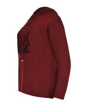 Max Mara Drawstring Knitted Hoodie - Red