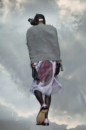 MAISON MARGIELA V-neck Argyle Knit Cardigan - Gray