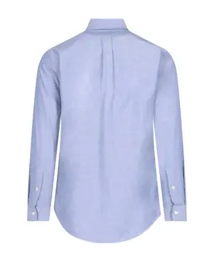 Polo Ralph Lauren Logo Embroidered Long-sleeved Shirt - Blue