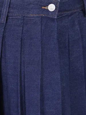 7 For All Mankind Pleated Denim Skirt