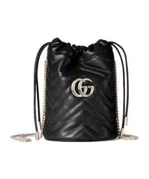 Gucci Gg Marmont Small Bucket Bag - Black
