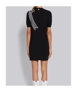 Thom Browne Bow-embroidered Knitted Dress