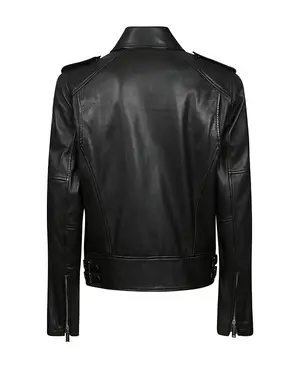 Dsquared2 Leather Biker Jacket - Black