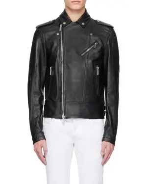 Dsquared2 Leather Biker Jacket - Black
