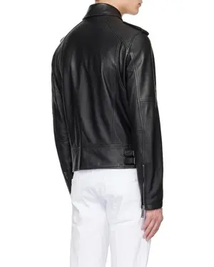 Dsquared2 Leather Biker Jacket - Black