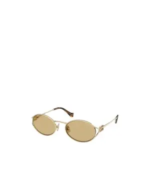 Miu Miu Oval Frame Sunglasses - Nude