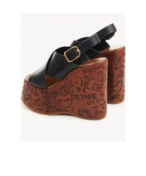 Chloé Open-toe Wedge Sandals With Buckle Detail