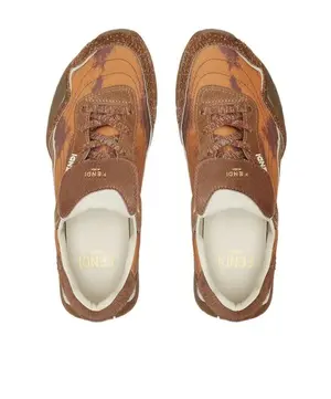 Fendi Wave Pulse Lace-up Sneakers - Brown