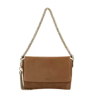 JIMMY CHOO Callie Shoulder Bag With Embossed Logo - Brown