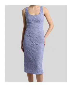 Etro Paisley Macramé Sheath Dress - Blue