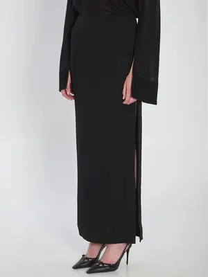 TOTEME Side Slit Slim Fit Midi Skirt