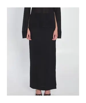 TOTEME Side Slit Slim Fit Midi Skirt