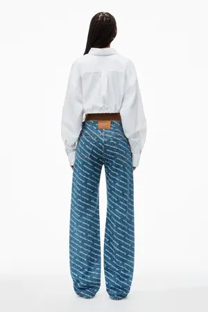 Alexander Wang Mid Rise Jeans With All-over Logo Print