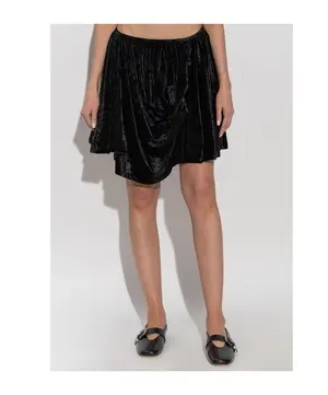 GANNI Draped Mini Skirt - Black