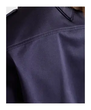 Prada Short-sleeved Buttoned Shirt With Classic Collar - Navy Blue