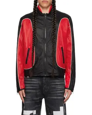 DIESEL® Two-tone Panelled Bomber Jacket - Black