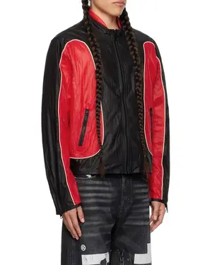 DIESEL® Two-tone Panelled Bomber Jacket - Black