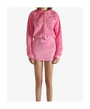 Alexander Wang Embroidered Hooded Zip-up Top - Pink