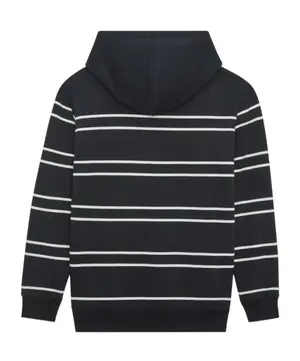 Saint Laurent Striped Drawstring Hoodie - Black