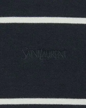 Saint Laurent Striped Drawstring Hoodie - Black
