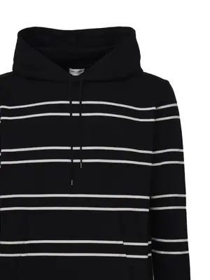 Saint Laurent Striped Drawstring Hoodie