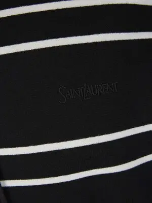 Saint Laurent Striped Drawstring Hoodie