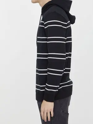 Saint Laurent Striped Drawstring Hoodie