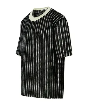JIL SANDER Embellished Crochet T-shirt - Black