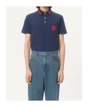 Valentino Garavani Cotton Piqué Polo Shirt With Vg Embroidery