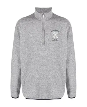 Brunello Cucinelli Zip Neck Jumper With Embroidered Logo