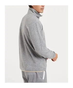 Brunello Cucinelli Zip Neck Jumper With Embroidered Logo