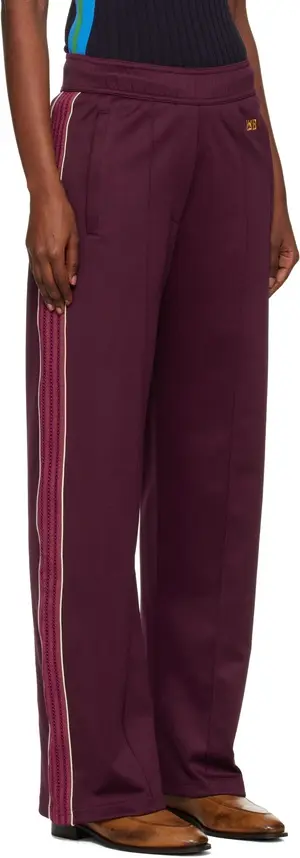 WALES BONNER Burgundy Jersey Track Pants