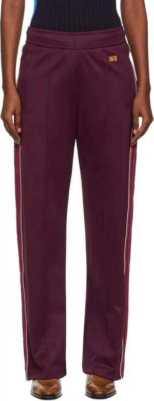 WALES BONNER Burgundy Jersey Track Pants