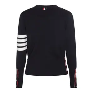 Thom Browne 4-bar Crewneck Knitted Jumper - Navy Blue