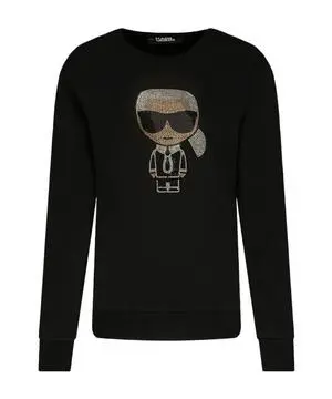 Karl Lagerfeld K/ikonik Embellished Crewneck Sweatshirt