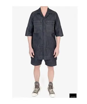 Rick Owens Short-sleeved Denim Shirt