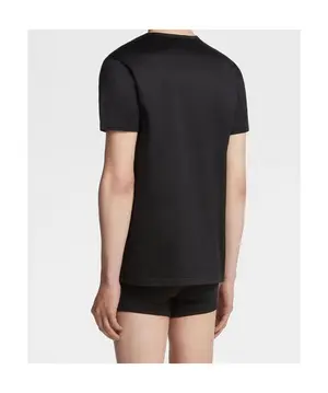 Zegna V-neck Short-sleeved T-shirt - Black
