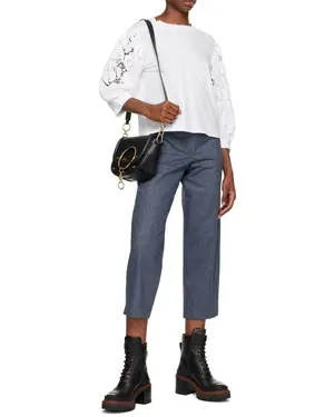 See By Chloé Mara Small Grain Cowhide Shoulder Bag - Black
