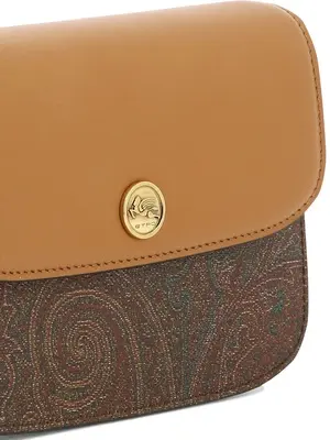 Etro Essential Jacquard Foldover Crossbody Bag - Brown