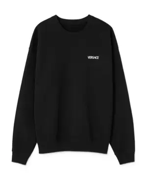 Versace Crewneck Sweatshirt With Embroidered Logo And Graphic Print