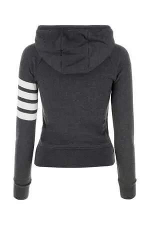 Thom Browne 4-bar Striped Zip-up Hoodie - Dark Gray