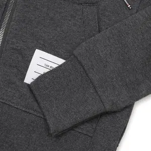 Thom Browne 4-bar Striped Zip-up Hoodie - Dark Gray